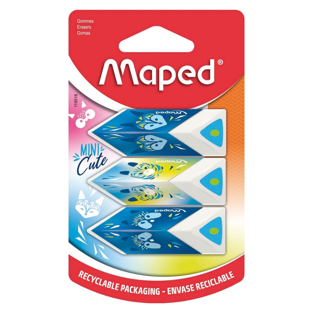 MINI CUTE PYRAMID ERASER X 3 - Havering Schoolwear London Ltd