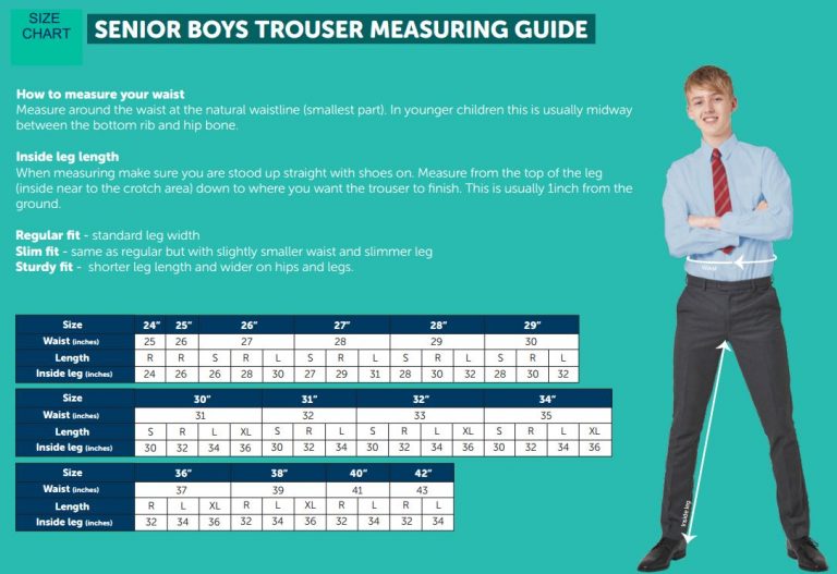 Sizing Guides - Havering Schoolwear London Ltd